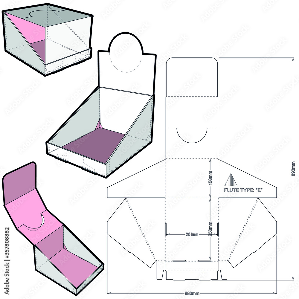 Counter display stand and Die-cut Pattern. The .eps file is full scale ...