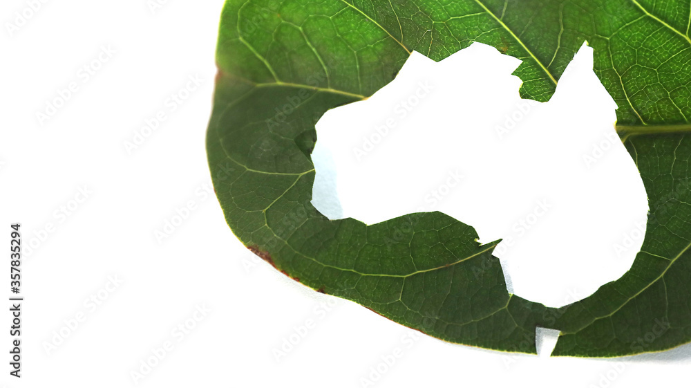 Foto de Stock Unique map stencil shape of Australia cut out of a bright ...