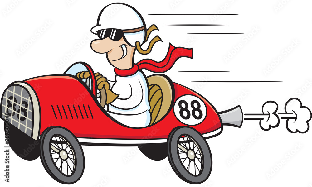 Race Car Driver Cartoon