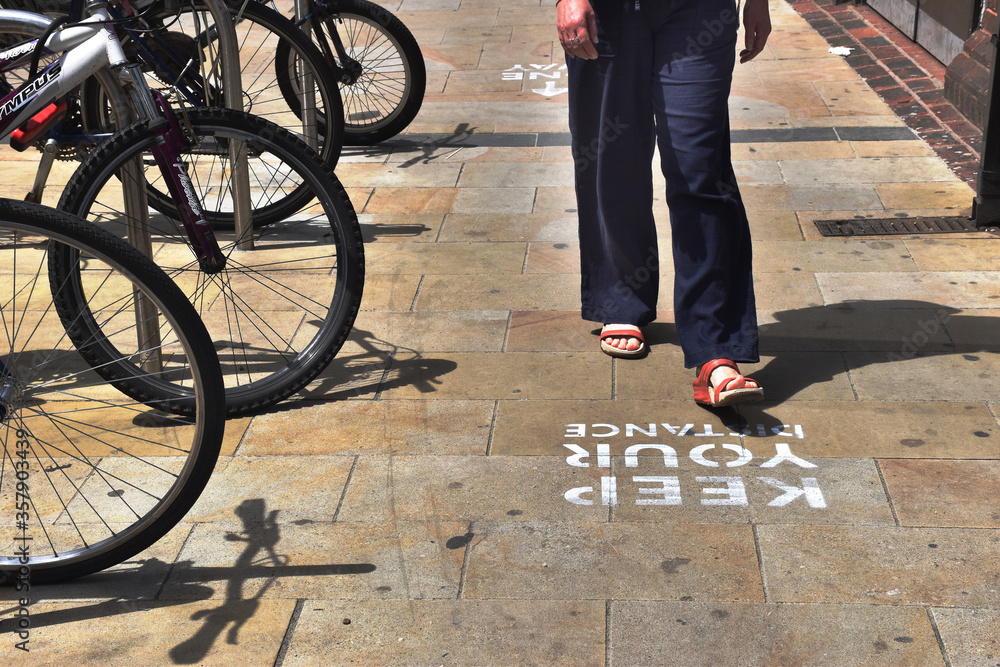 Oxford, UK- 06 13 2020: Oxford introduces social distancing to the city ...