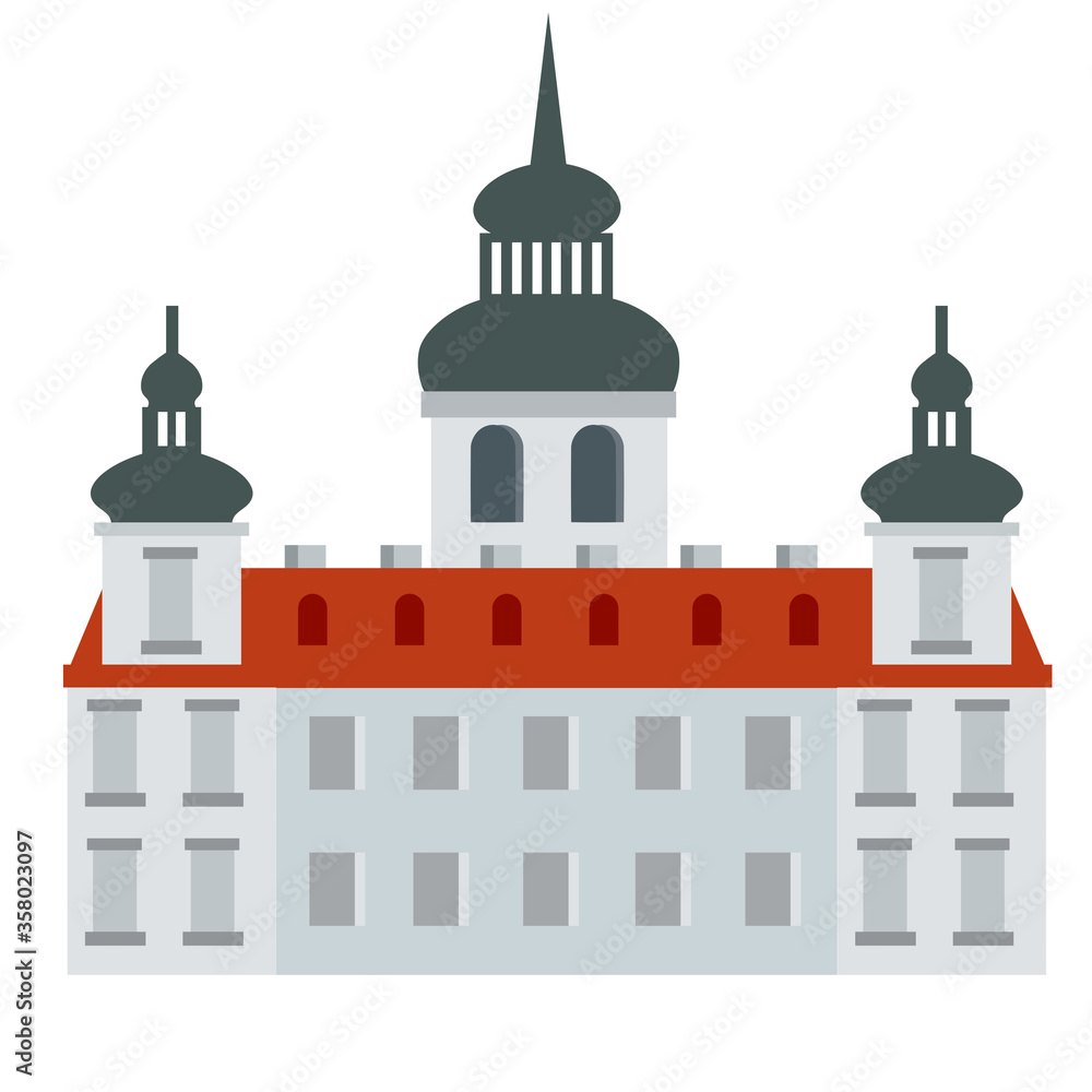 Old Medieval University. Building in Baroque style. House of monastic ...