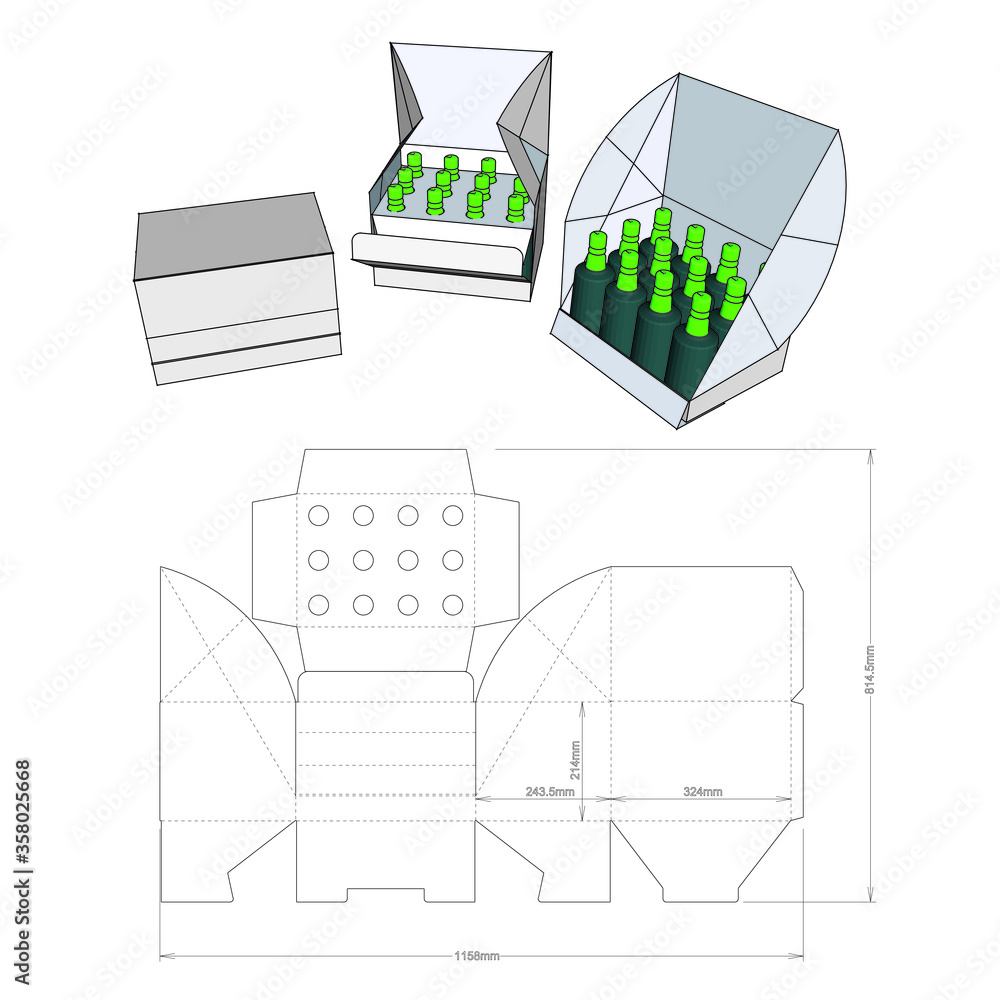 Counter display stand and Die-cut Pattern. The .eps file is full scale ...