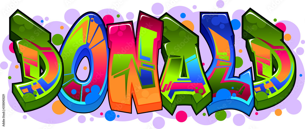 Donald Name Text Graffiti Word Design Stock Illustration | Adobe Stock