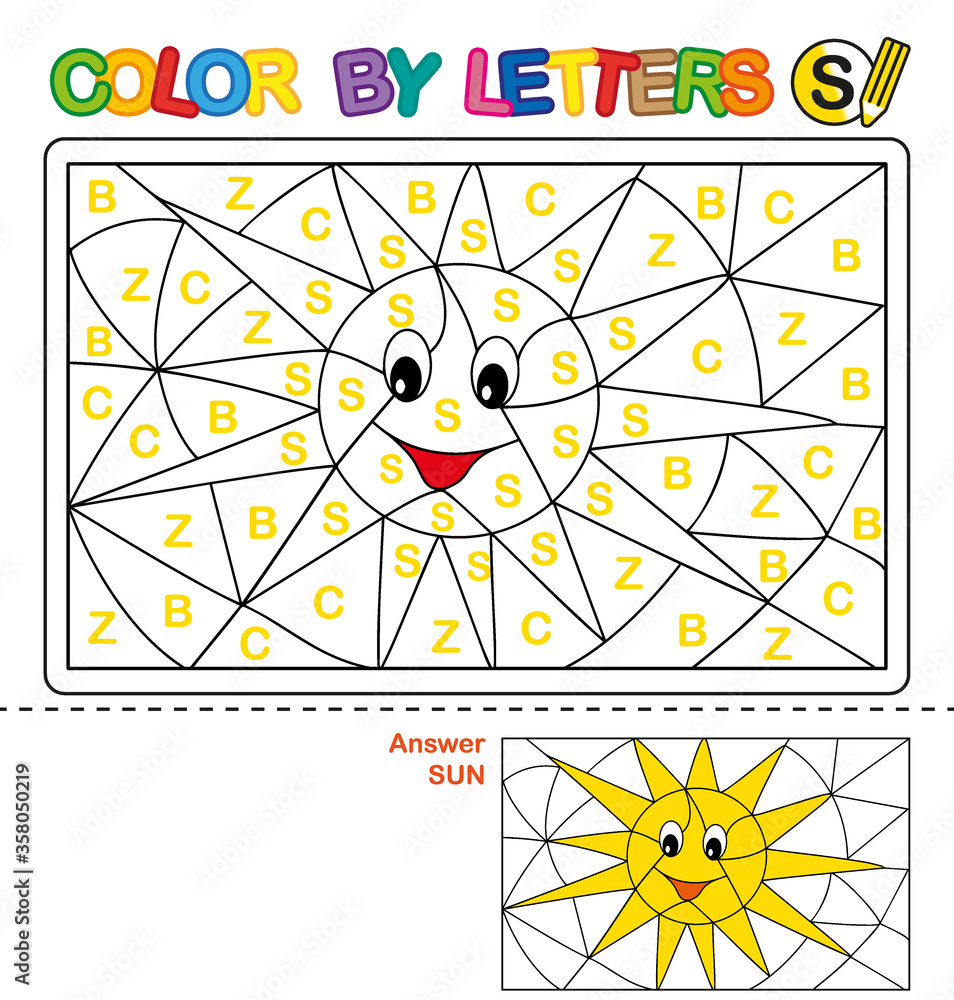 ABC Coloring Book for children. Color by letters. Learning the capital ...