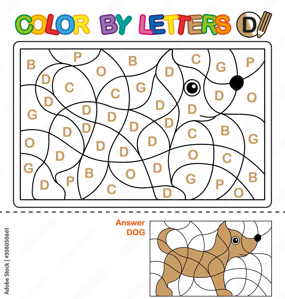 Stock-Vektorgrafik „ABC Coloring Book for children. Color by letters ...