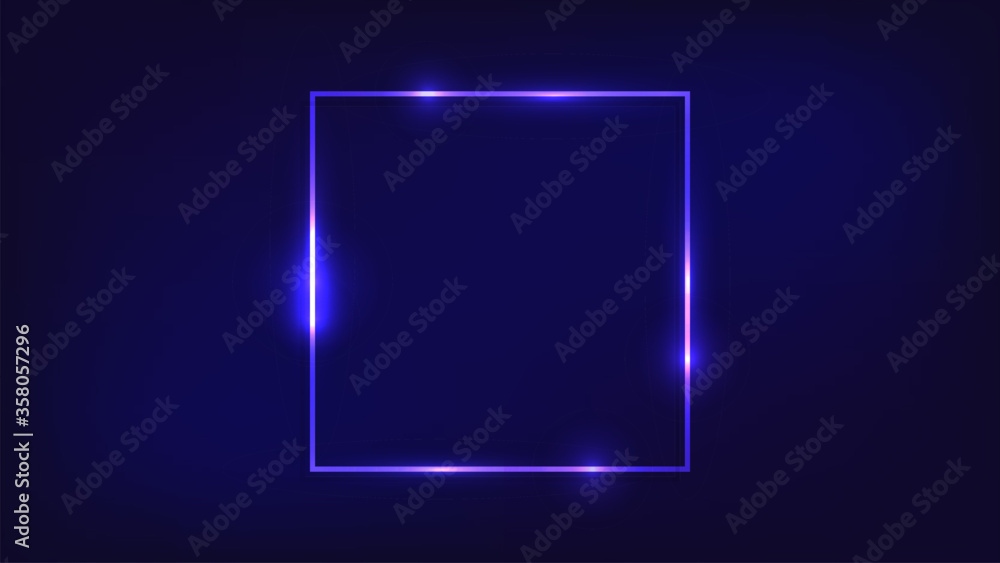 Neon square frame with shining effects Stock Vector | Adobe Stock