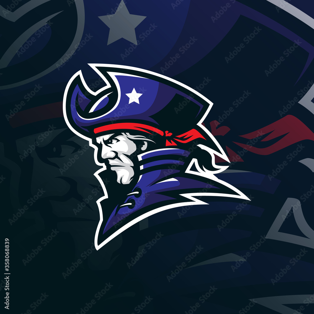 patriot mascot logo design vector with modern illustration concept ...
