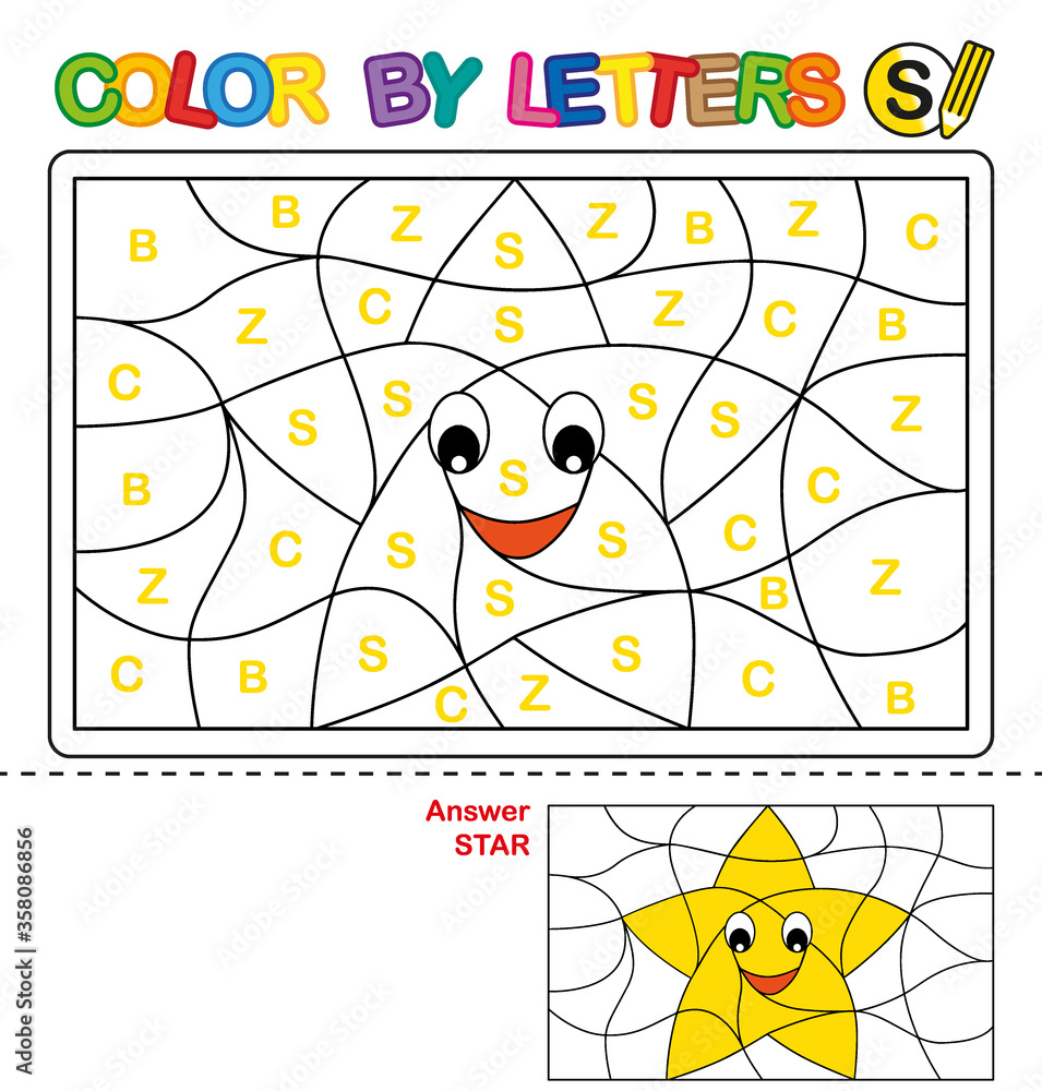 ABC Coloring Book for children. Color by letters. Learning the capital ...