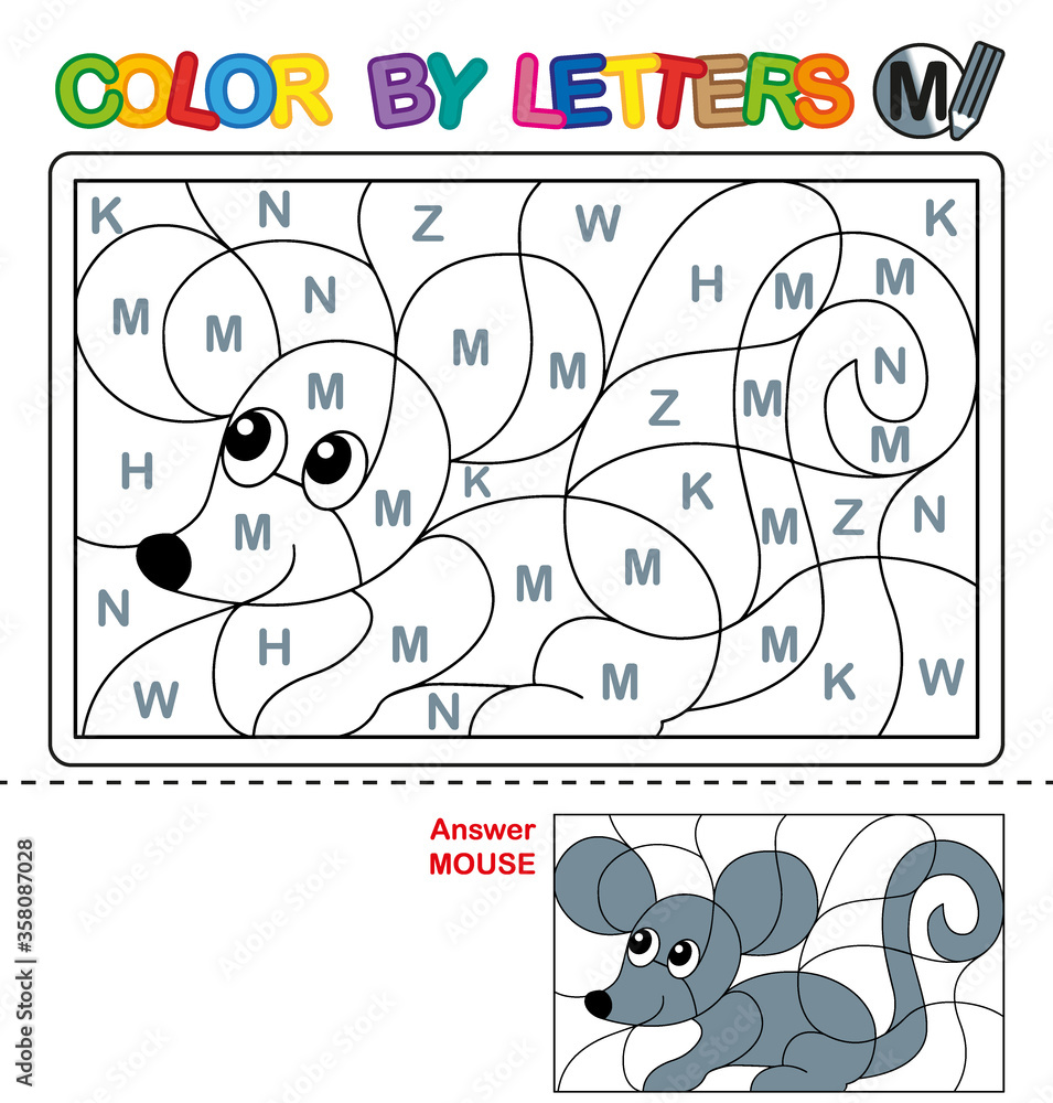ABC Coloring Book for children. Color by letters. Learning the capital ...