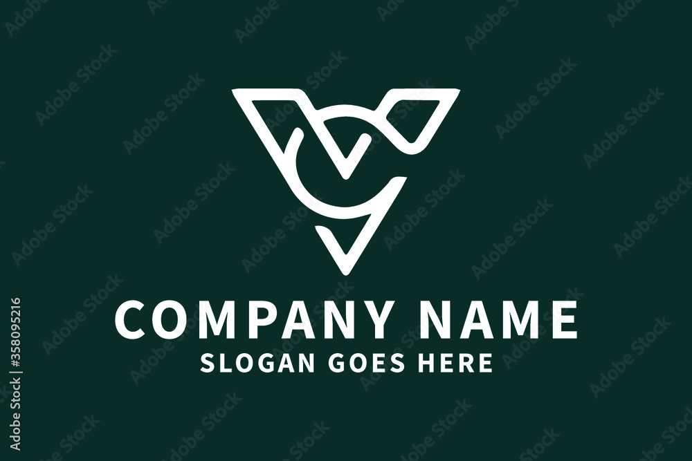 VC CV LETTER LOGO DESIGN VECTOR TEMPLATE. VC Minimalist, Unique, Simple ...