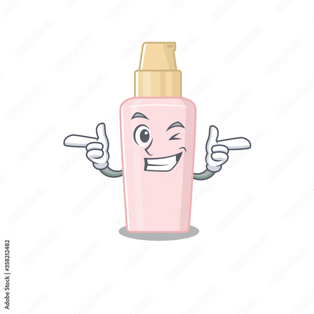 Cartoon design of foundation showing funny face with wink eye Stock ...