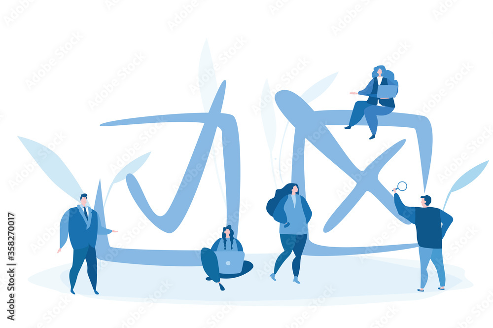 Tick and Cross sign. vote, election choice, check marks, Vector ...