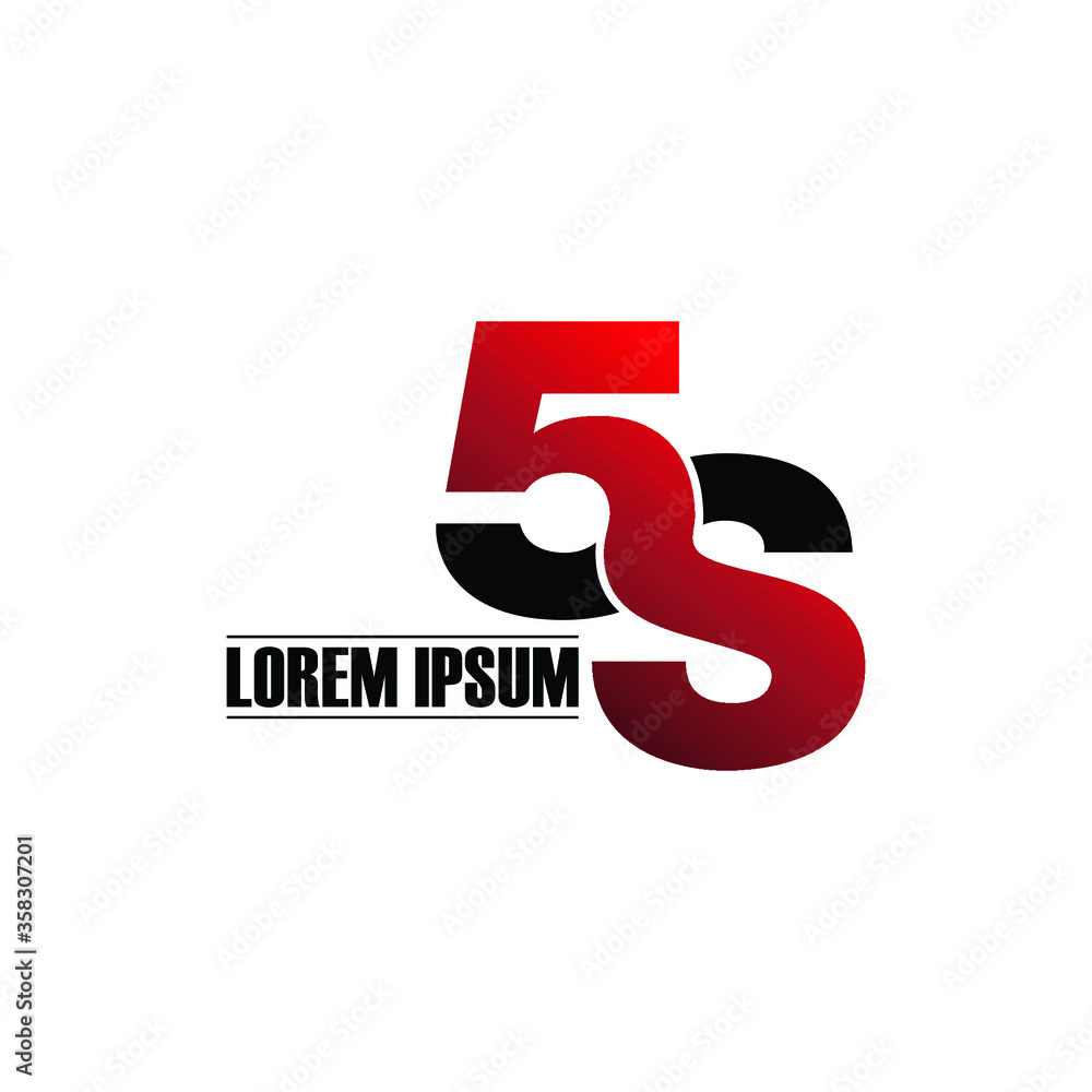 Letter 5S logo design vector. monogram logo vector illustration. Stock ...