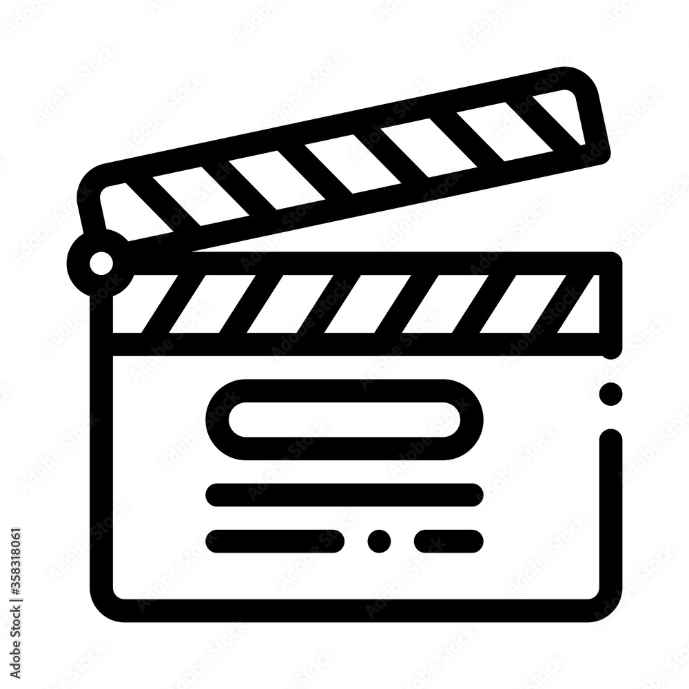 clapper board numbering icon vector. clapper board numbering sign ...