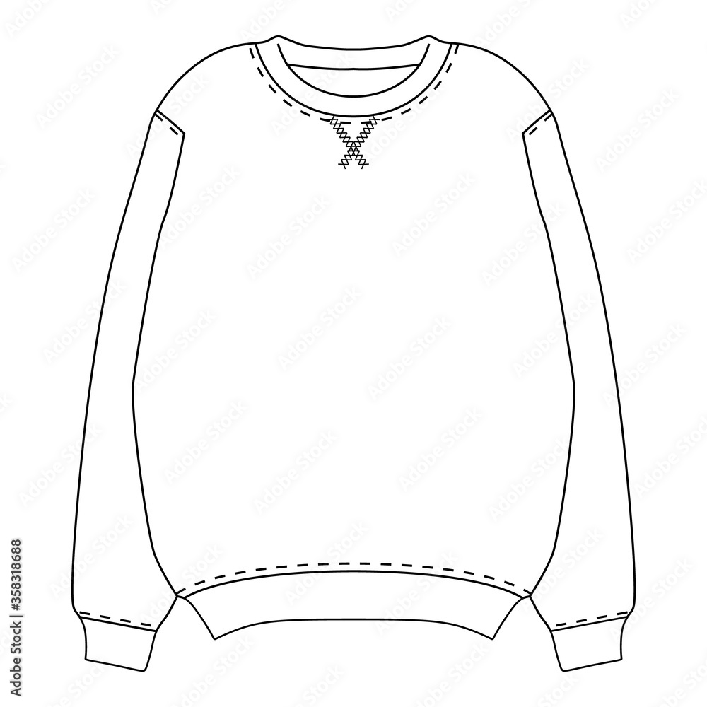 Sweater vector illustration flat outline template clothing collection ...