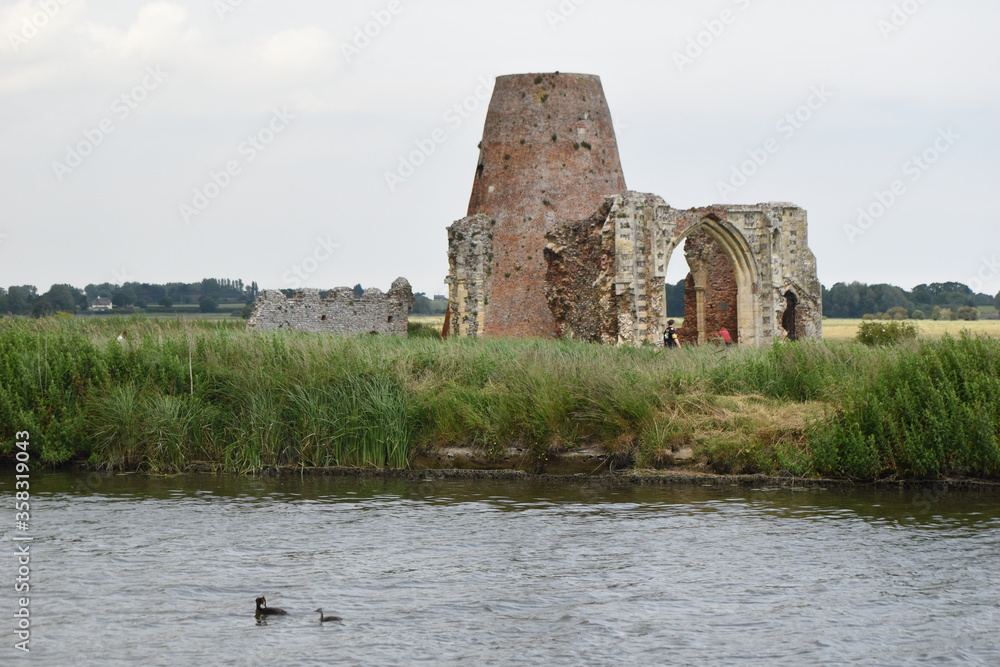 St Benet's Abbey in Norfolk, UK - ruins of a medieval monastery in the ...
