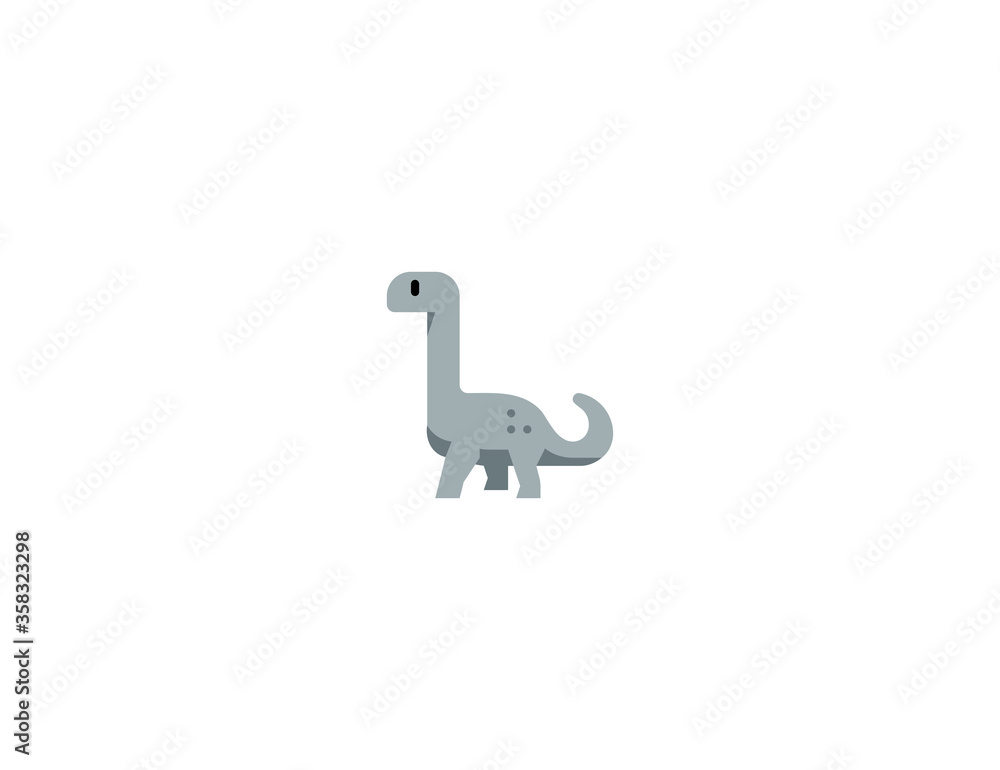 Dinosaur vector flat icon. Sauropod, Brachiosaurus, Brontosaurus ...