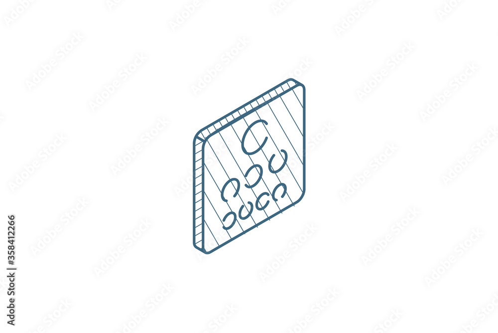 Oculist symbol. Visual Acuity Examination Point isometric icon. 3d line ...