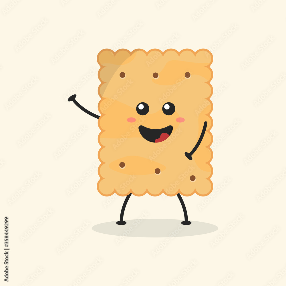 Cute Flat Cartoon Crackers Illustration. Vector illustration of cute ...