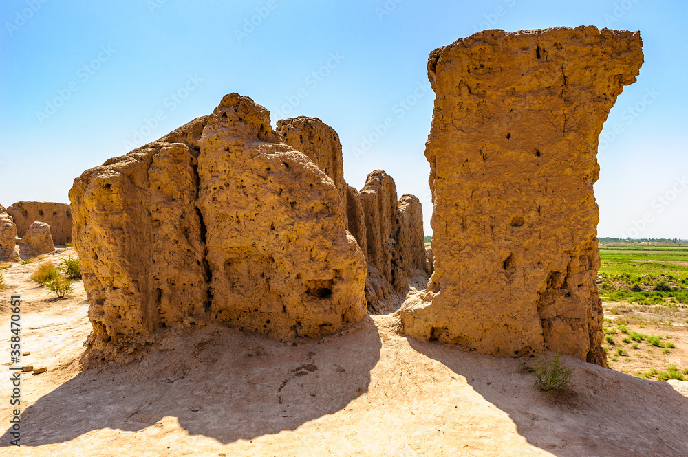 Foto de Stock It's Ruins of Khwarezm which was the center of the ...