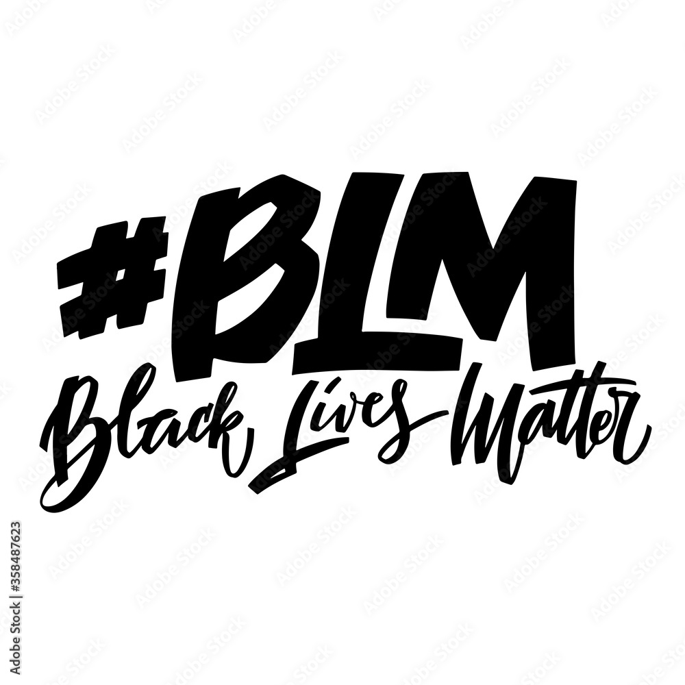 Black lives mattern hand lettering banner for protest human right of ...