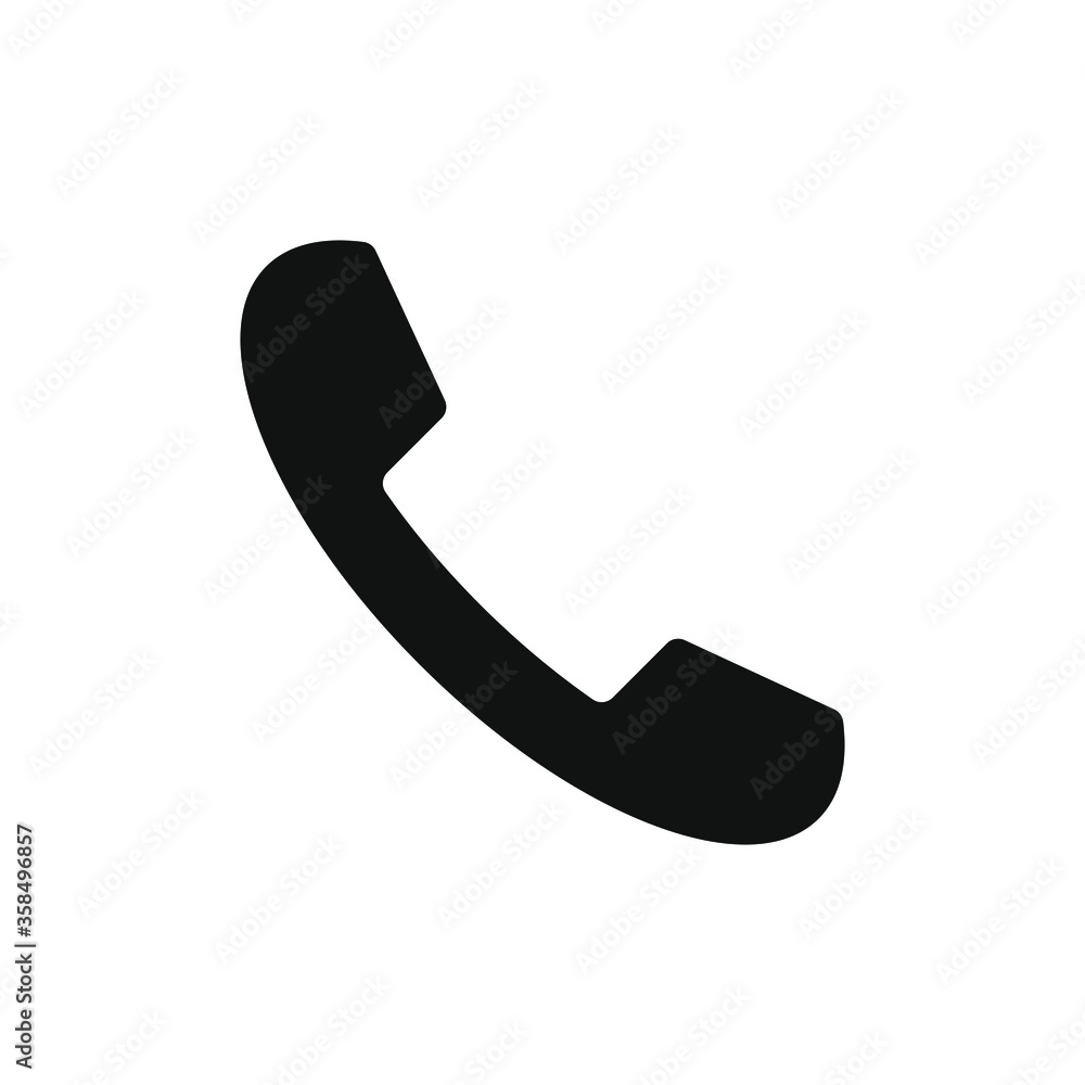 Phone icon. Call application symbol. Flat interface logo. Simple shape ...