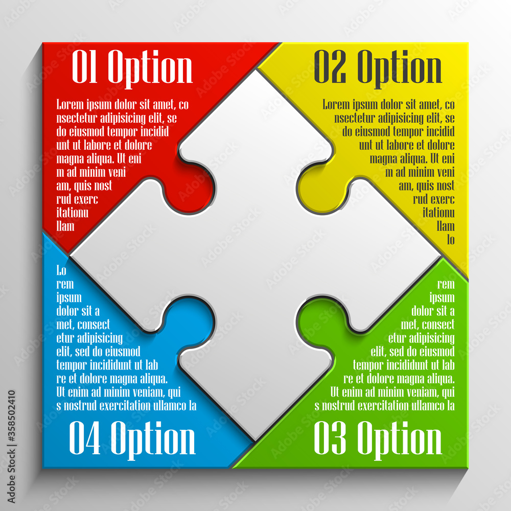 Puzzle piece business presentation. Circle infograph. Step process ...