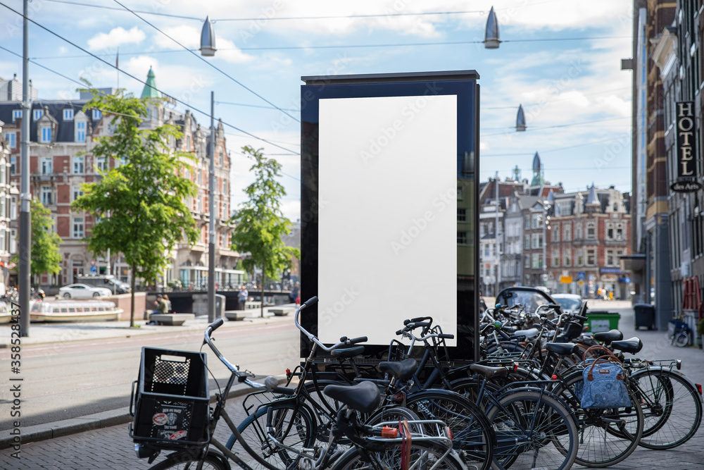 Urban City Vertical Poster Display Mockup Stock Photo | Adobe Stock
