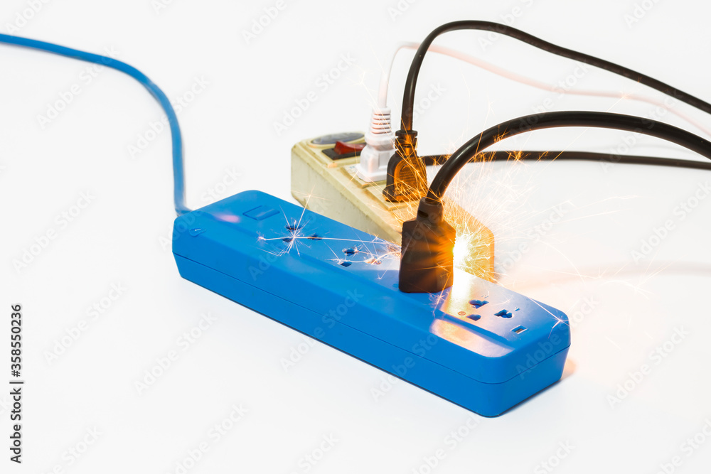 Short circuit causing sparking caused by electrical appliances ...