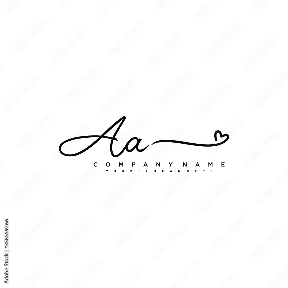AA initials signature logo. Handwriting logo vector templates. Hand ...