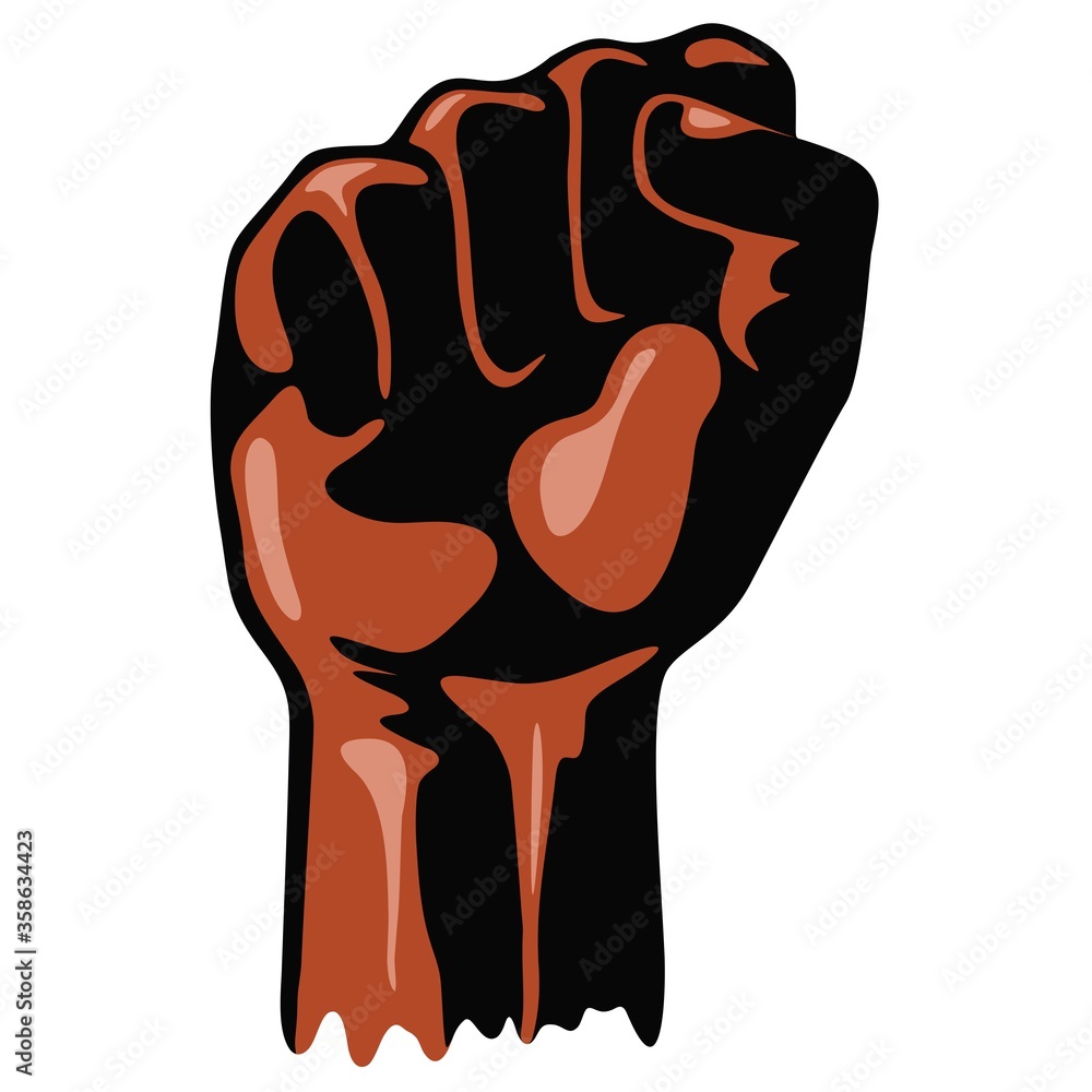 Black Power Raised Fist Symbol Slogan Vector Illustration Stock Vector ...