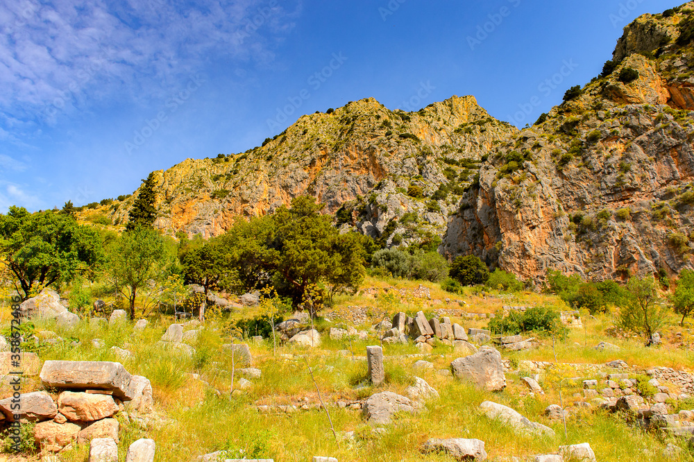 Stock-Foto „It's Delphi, an archaeological site in Greece, at the Mount ...