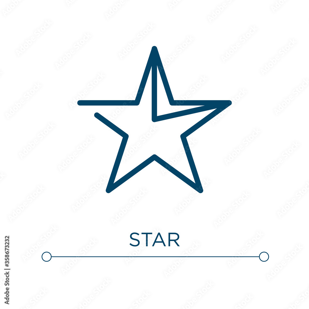 Star icon. Linear vector illustration. Outline star icon vector. Thin ...