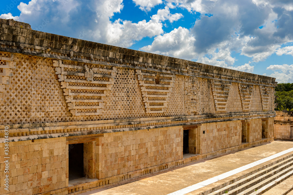Building of The Nunnery, Uxmal, an ancient Maya city of the classical ...