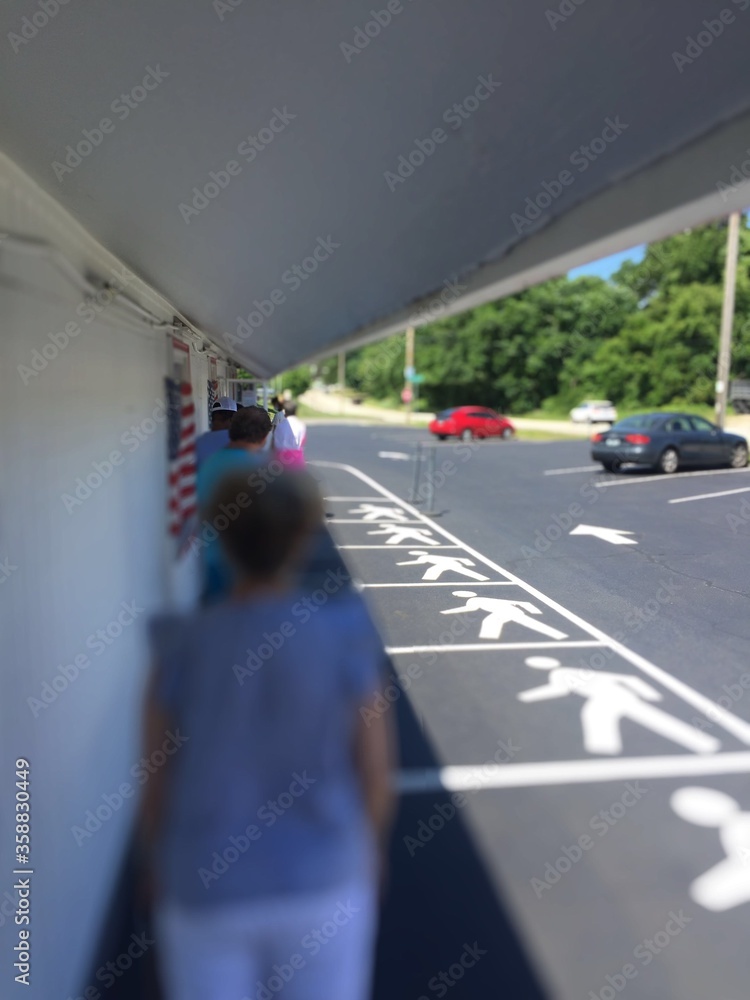 Social Distancing Standing in Line during COVID-19 Coronavirus ...