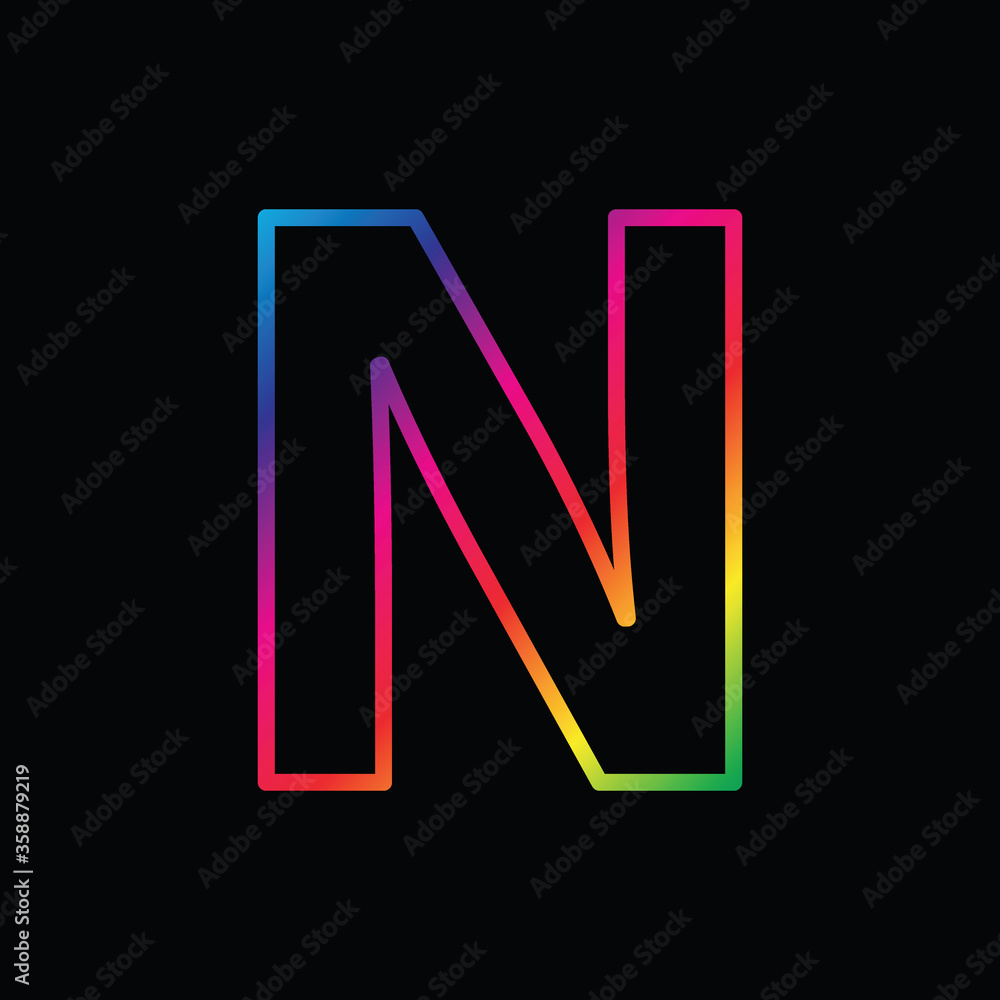 Vector Alphabet. rainbow letter N. abstract logo colorful alphabet ...