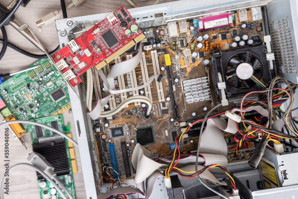 Repairing and assembling a desktop computer. Desktop computer ...