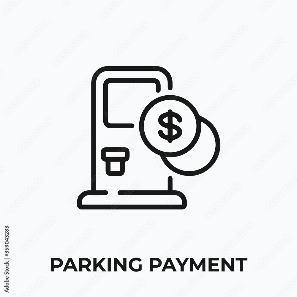 parking payment icon vector. parking payment sign symbol. Stock Vector ...