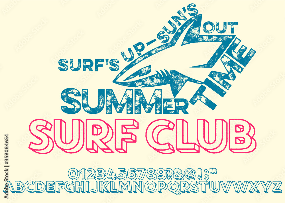 HandMade 3D Surfing Summer Font(Typeface). Custom handwritten surfers ...