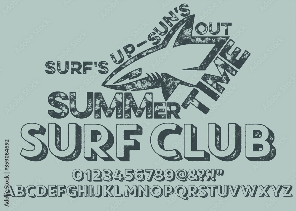 HandMade 3D Surfing Summer Font(Typeface). Custom handwritten surfers ...