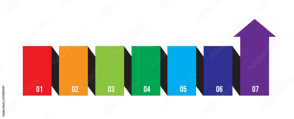 Seven Step Process Flow Infographic Stock Vector | Adobe Stock