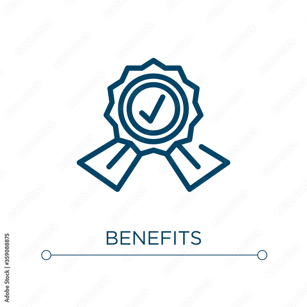 Benefits icon. Linear vector illustration. Outline benefits icon vector ...