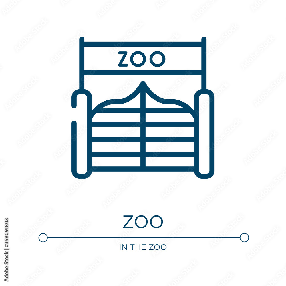 Zoo icon. Linear vector illustration from zoo collection. Outline zoo ...