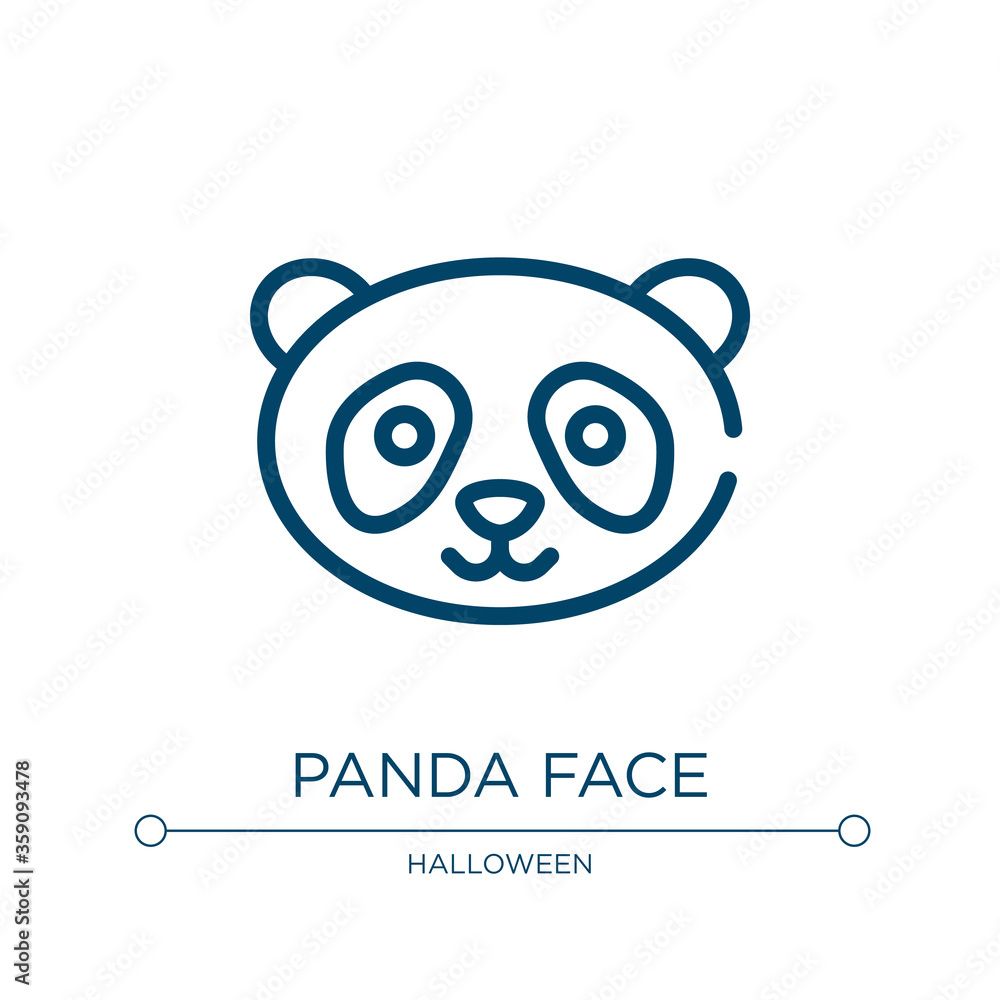 Panda face icon. Linear vector illustration from funny animals ...