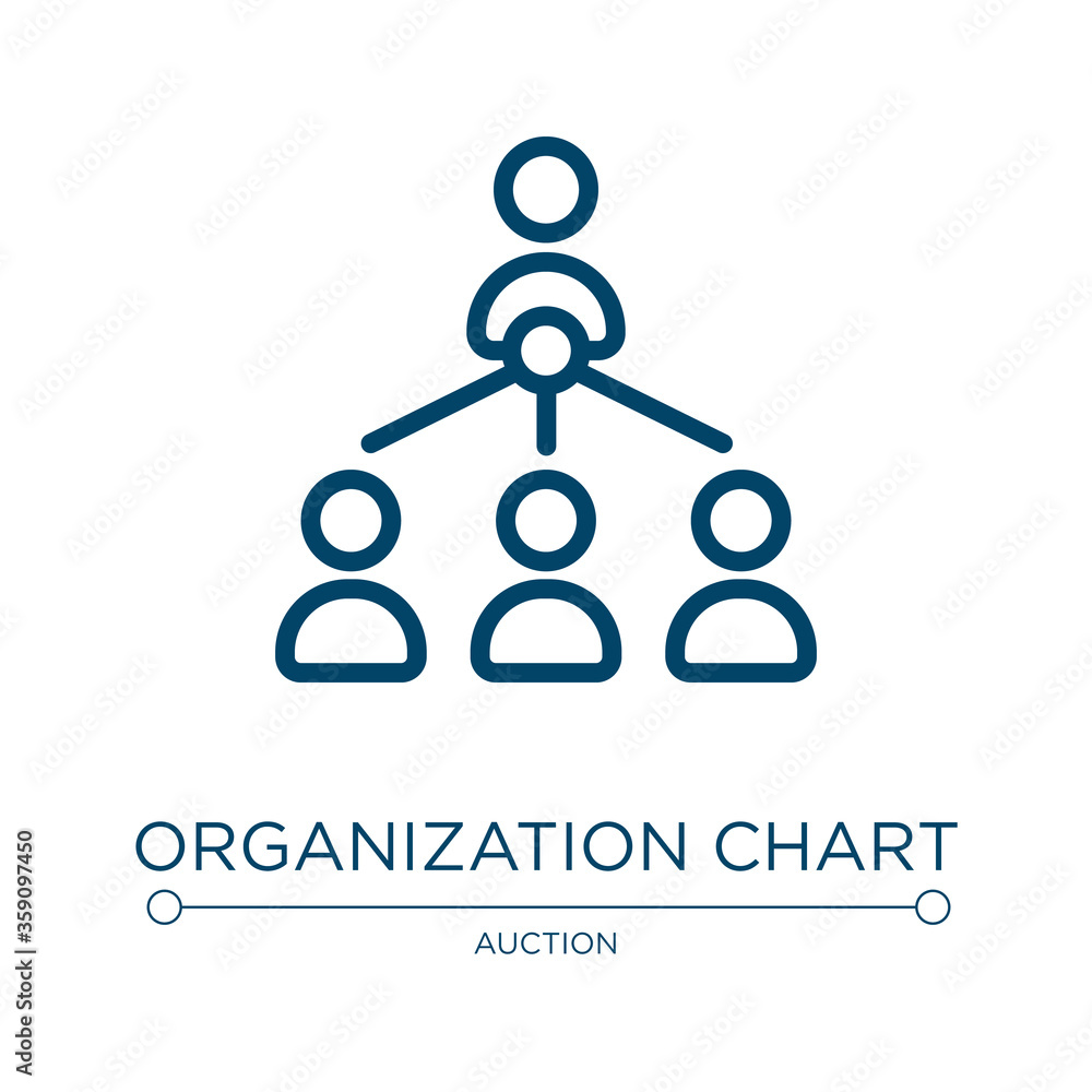 Organization chart icon. Linear vector illustration from business ...