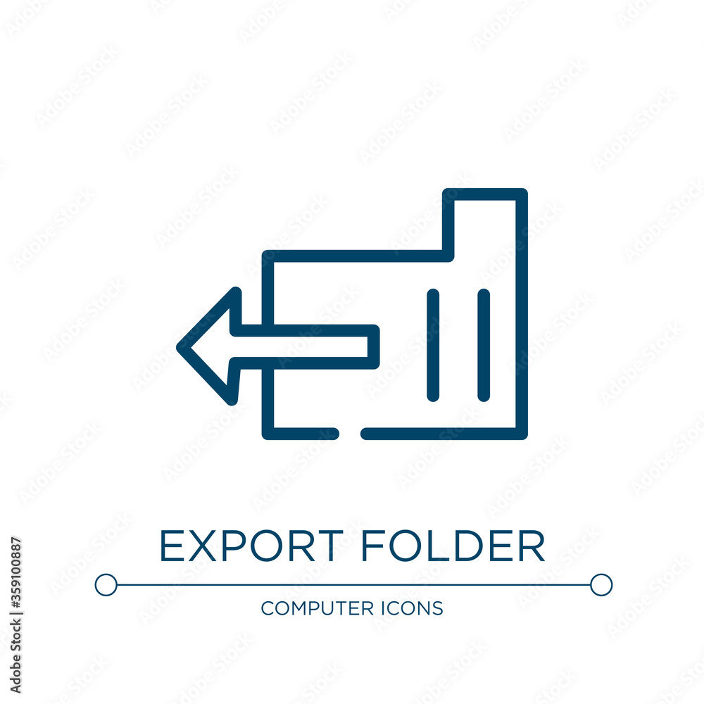 Vector de Stock Export folder icon. Linear vector illustration from computer icons collection ...