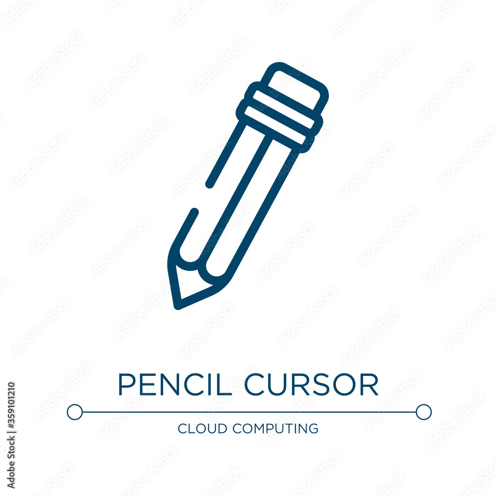 Стоковое векторное изображение «Pencil cursor icon. Linear vector illustration from cursors and ...