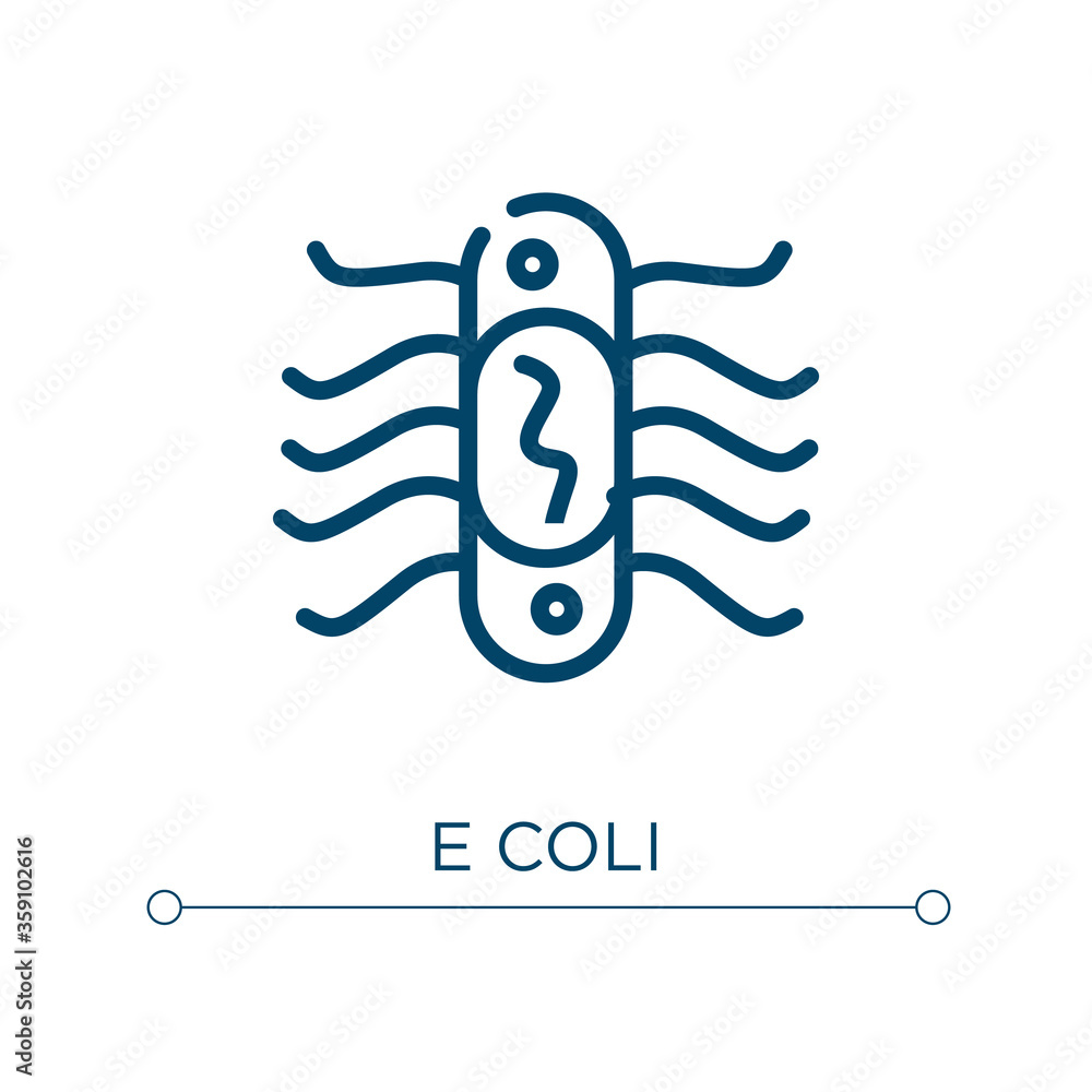 E coli icon. Linear vector illustration. Outline e coli icon vector ...