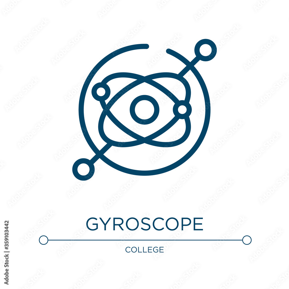 Gyroscope icon. Linear vector illustration from physics collection ...