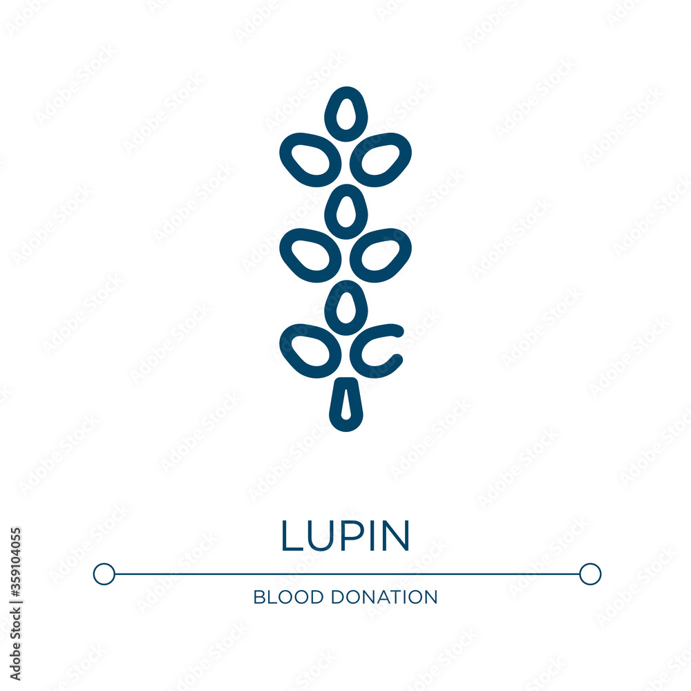 Lupin icon. Linear vector illustration from allergies collection ...